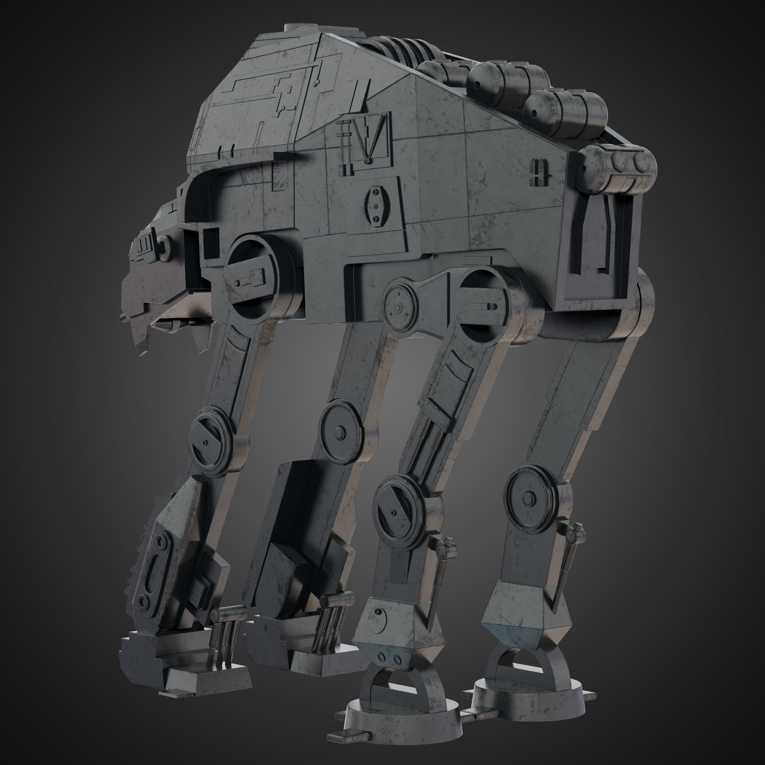 AT-M6 Star Wars All Terrain MegaCaliber Six RIGGED 3D model rigged ...
