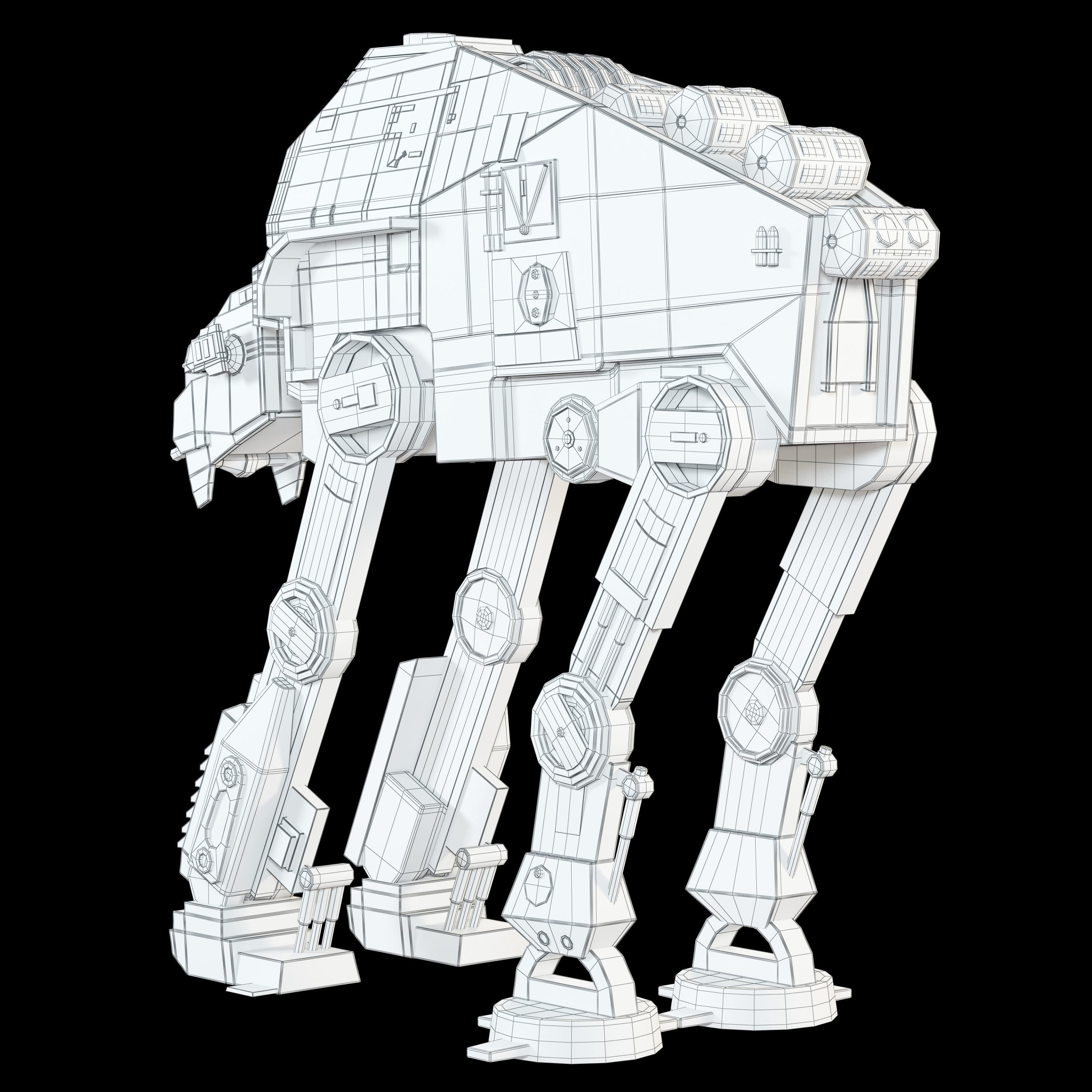 AT-M6 Star Wars All Terrain MegaCaliber Six RIGGED 3D model rigged ...