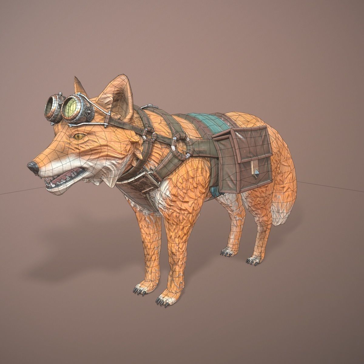 3D model Stylised battle fox VR / AR / low-poly | CGTrader