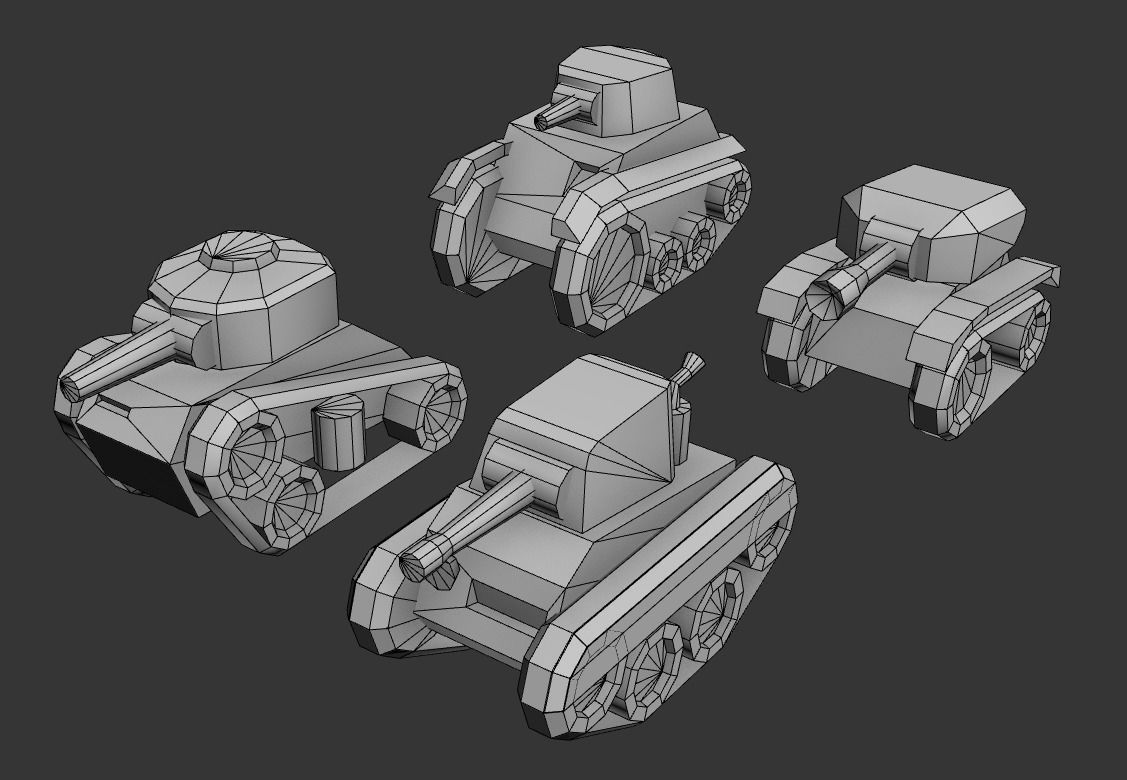 3D model Midget Lowpoly Tanks VR / AR / low-poly | CGTrader