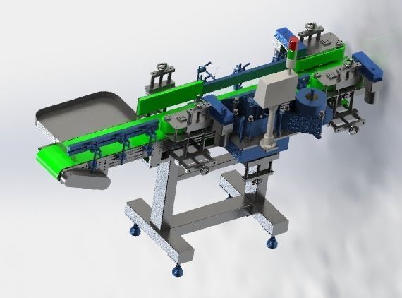 Assembly line of labeling machine 3D model | CGTrader