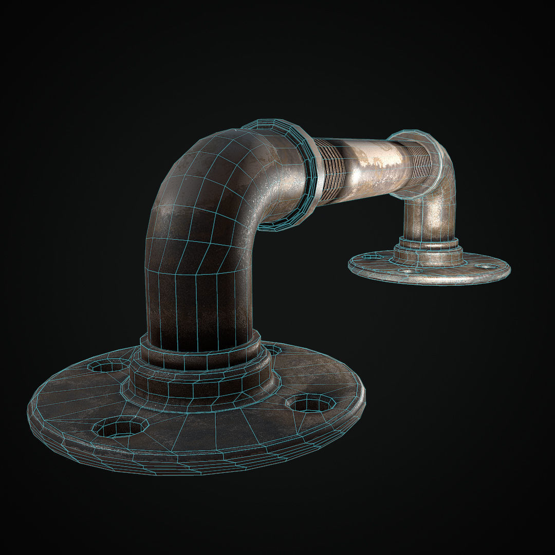 3D model Lowpoly Pipes Collection pipe with handle VR / AR / low-poly ...