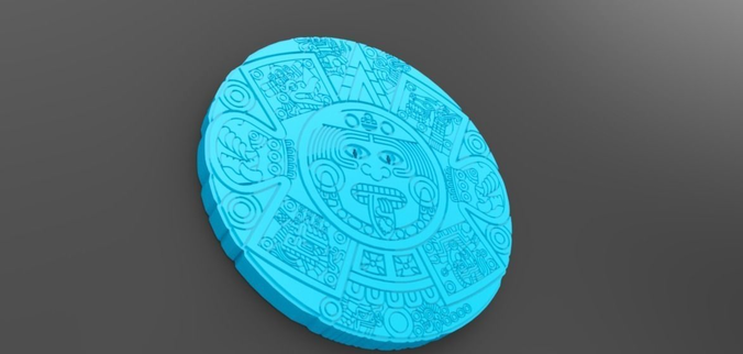Aztec Calendar Carving 3D model 3D printable | CGTrader