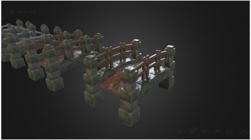 3D model Bridge low poly handpainted VR / AR / low-poly | CGTrader