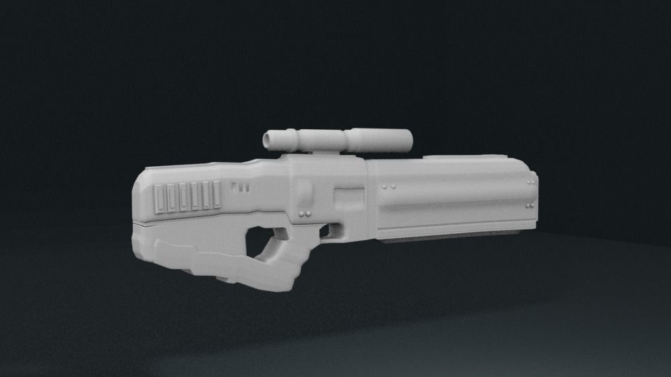 Futuristic Blocky Gun free VR / AR / low-poly 3D model rigged | CGTrader