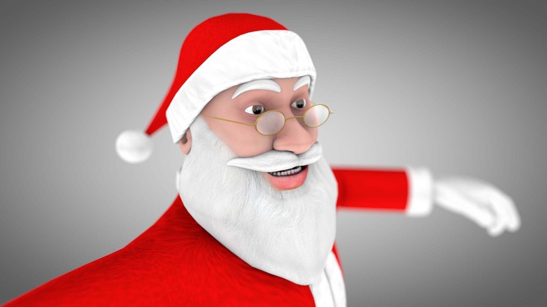 3D model Santa Claus Rigged 3d Model and different Face emotions VR ...
