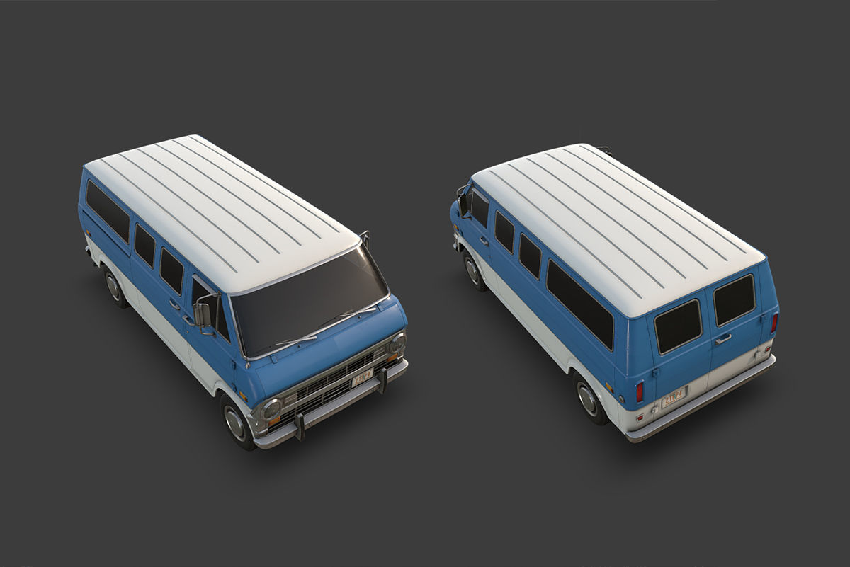 3D model Retro Van VR / AR / low-poly | CGTrader