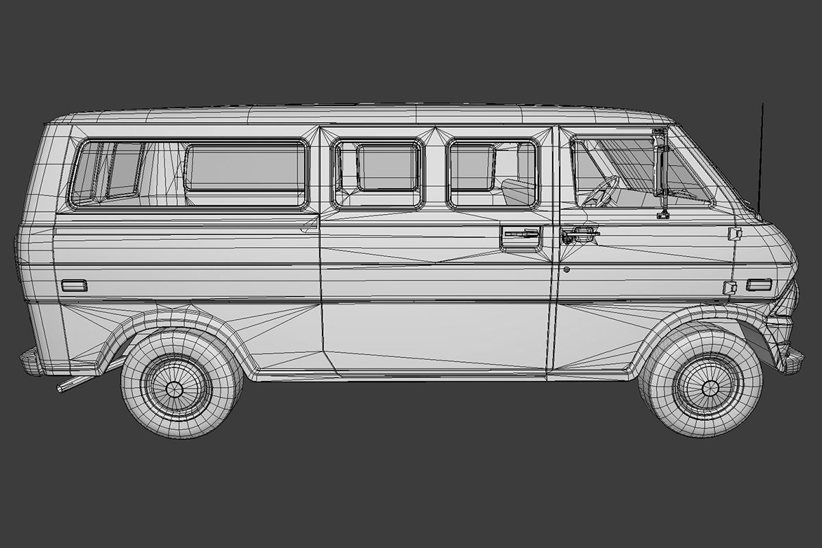 3D model Retro Van VR / AR / low-poly | CGTrader