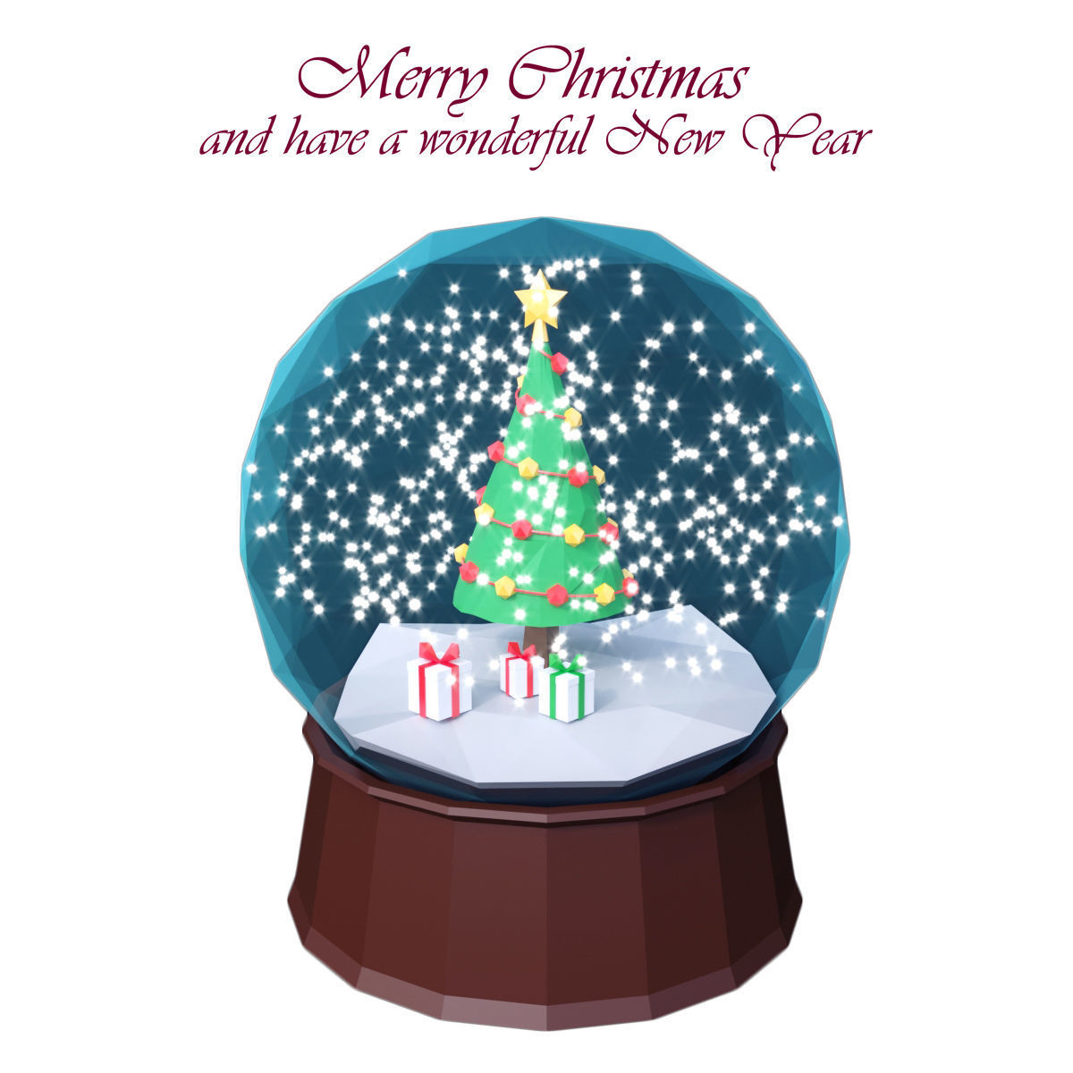 3D model Low Poly Christmas Globe | CGTrader