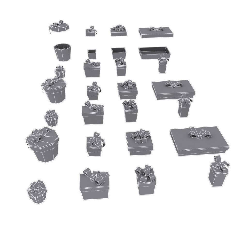 3D model Christmas Tree and Presents - Low Poly Hand Painted VR / AR ...