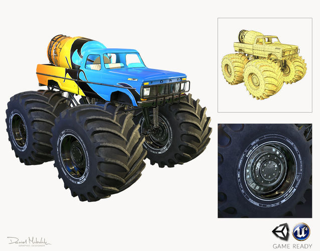 3D model Monster Truck Bigfoot PBR VR / AR / low-poly | CGTrader