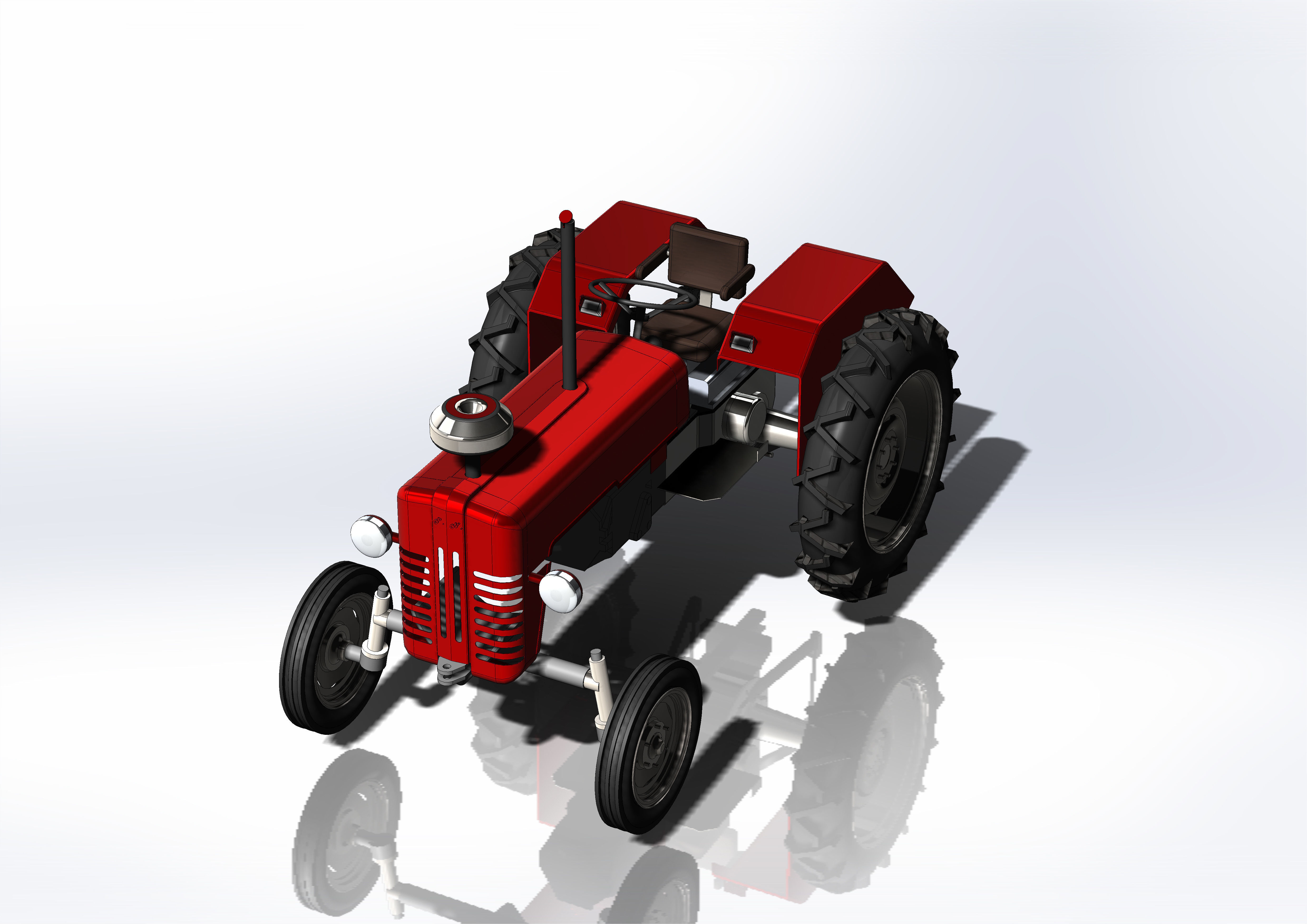 Rural Shiny Metal Tractor 3D Project free 3D model | CGTrader