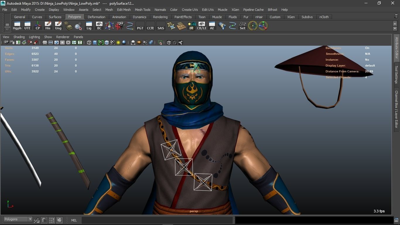 Low Poly Ninja Character free VR / AR / low-poly 3D model | CGTrader