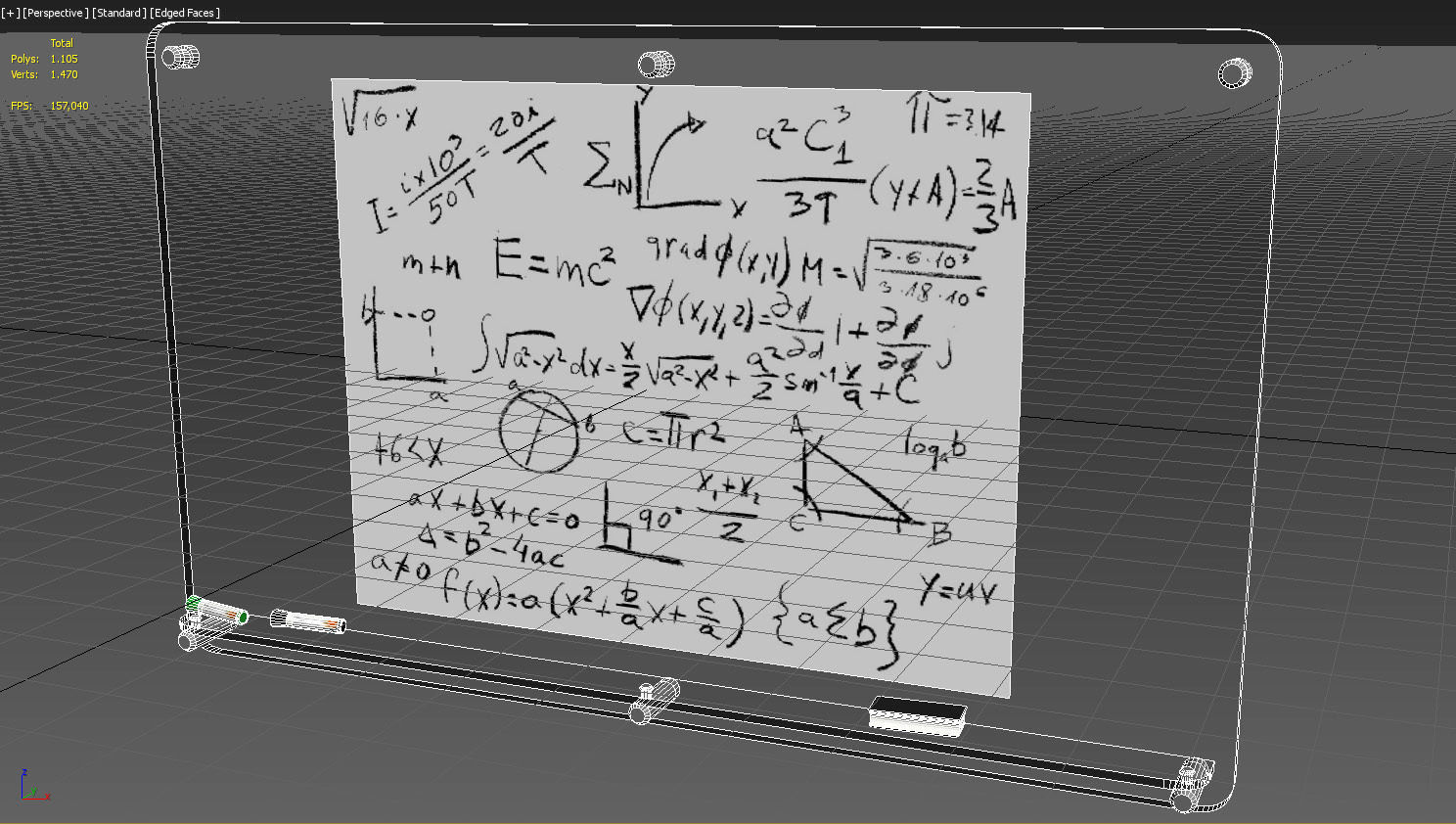 Glass writing board for office 3D model rigged | CGTrader
