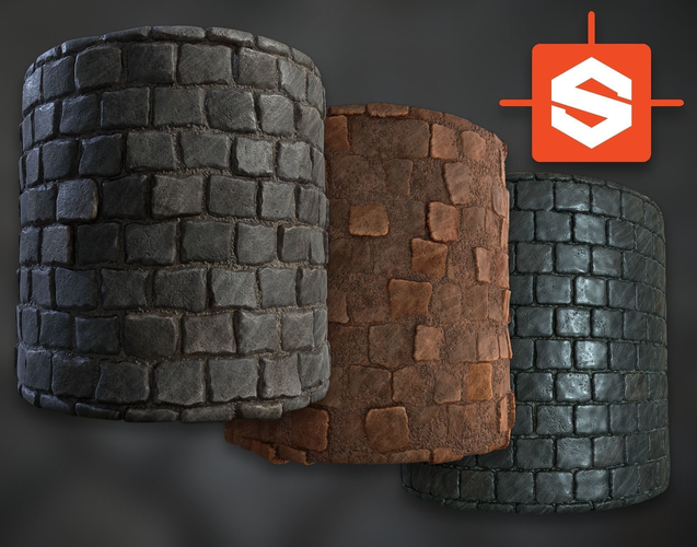 Procedural PBR Cobblestone Texture free VR / AR / low-poly Texture ...