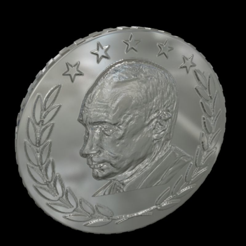 design coin Putin 3D model 3D printable | CGTrader