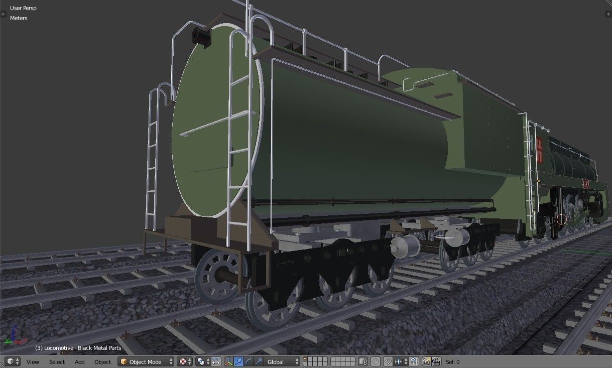 Streamlined Steam Locomotive and Tender - Vintage Train 3D model | CGTrader
