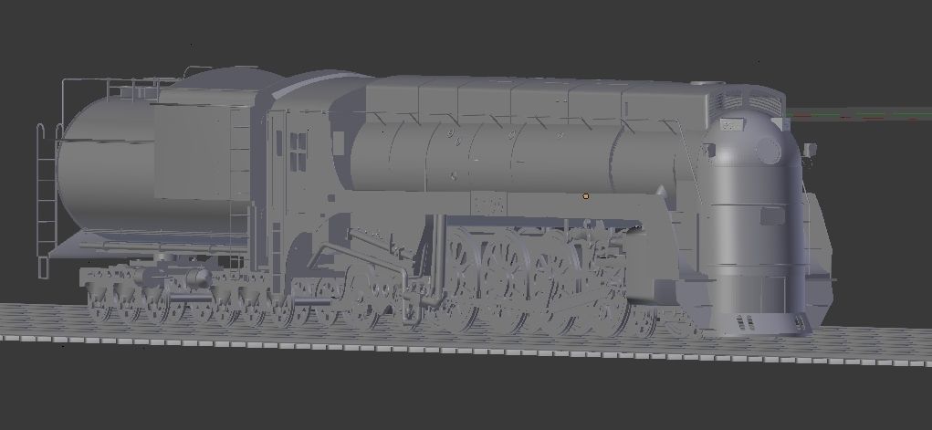 Streamlined Steam Locomotive and Tender - Vintage Train 3D model | CGTrader