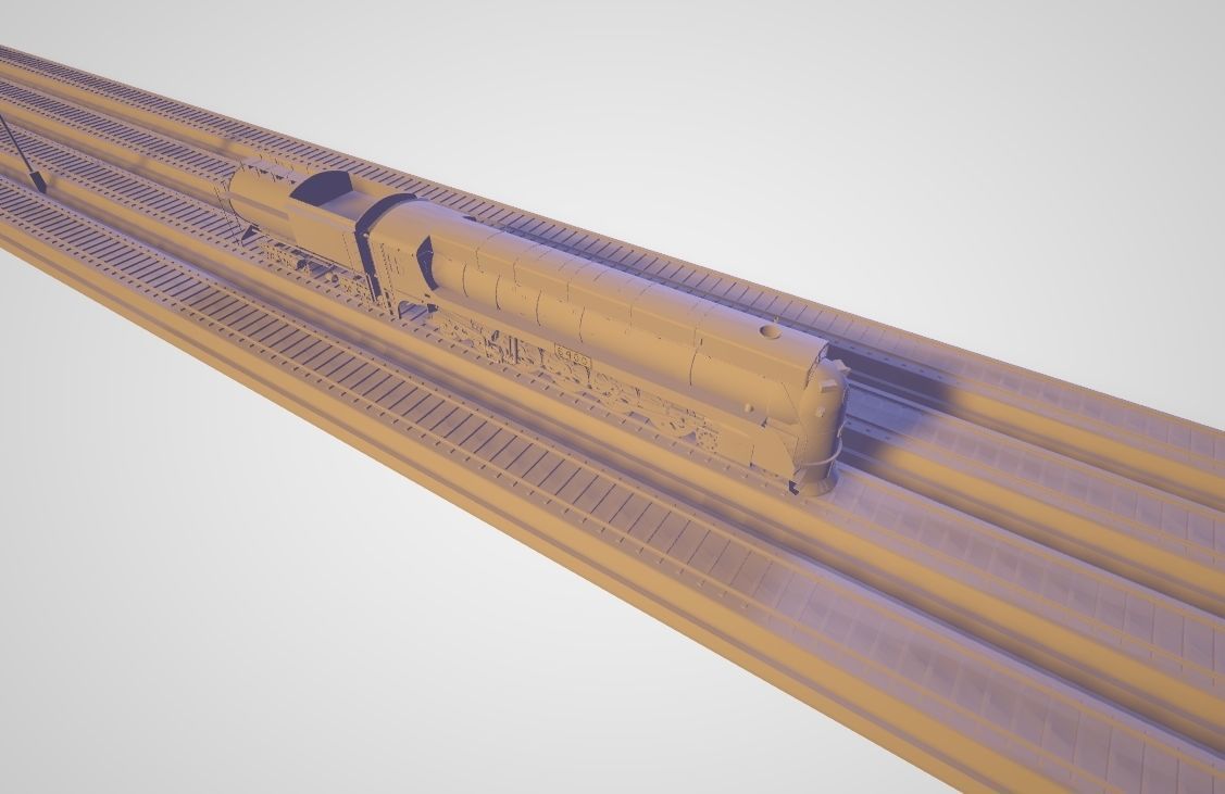 Streamlined Steam Locomotive and Tender - Vintage Train 3D model | CGTrader