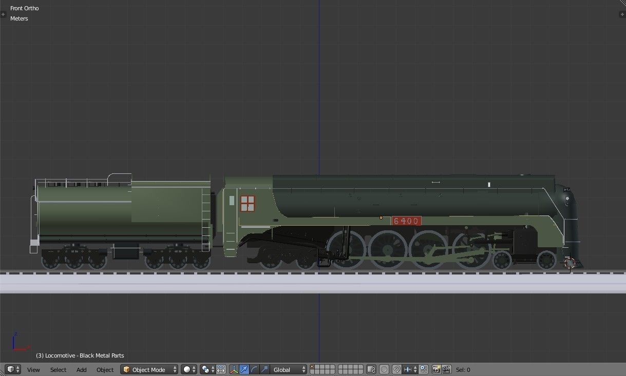Streamlined Steam Locomotive and Tender - Vintage Train 3D model | CGTrader