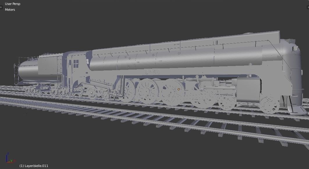 Streamlined Steam Locomotive and Tender - Vintage Train 3D model | CGTrader