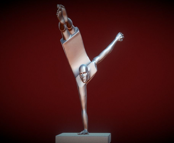 Acrobat statue of man doing handstand 3D model 3D printable | CGTrader