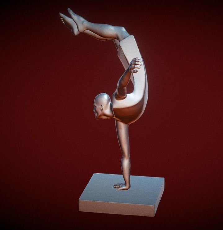 Acrobat statue of man doing handstand 3D model 3D printable | CGTrader