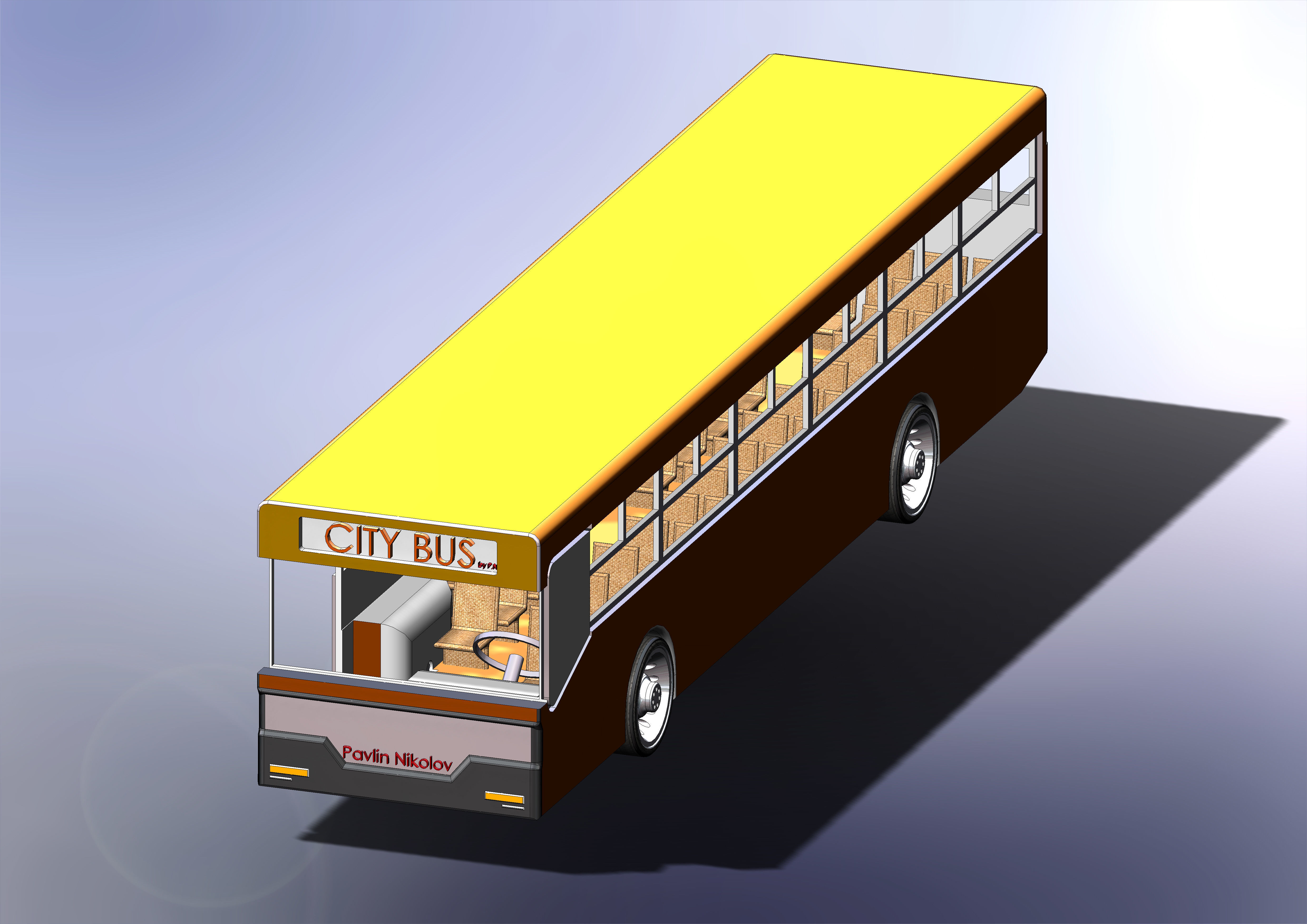 Shiny Old-School City Bus 3D Model free 3D model | CGTrader