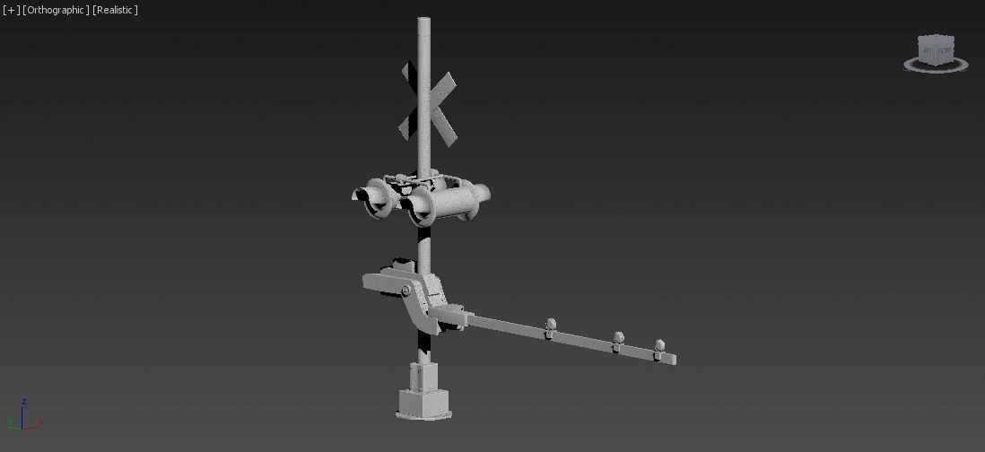 Level crossing - Railroad crossing with lights US Railway 3D model ...