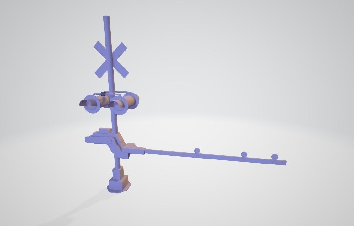 Level crossing - Railroad crossing with lights US Railway 3D model ...