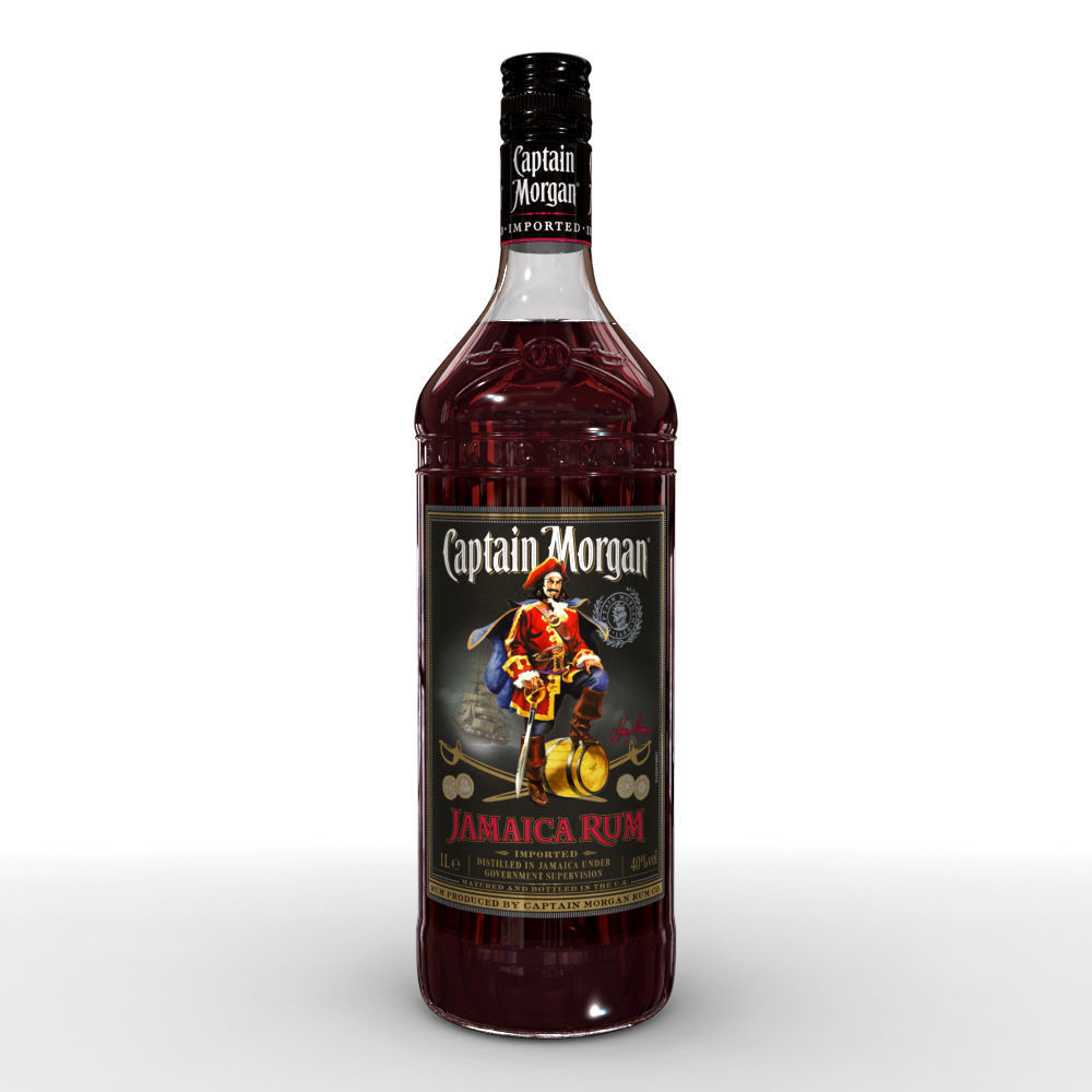 Captain Morgan Jamaica Rum 1L Bottle 3D model | CGTrader