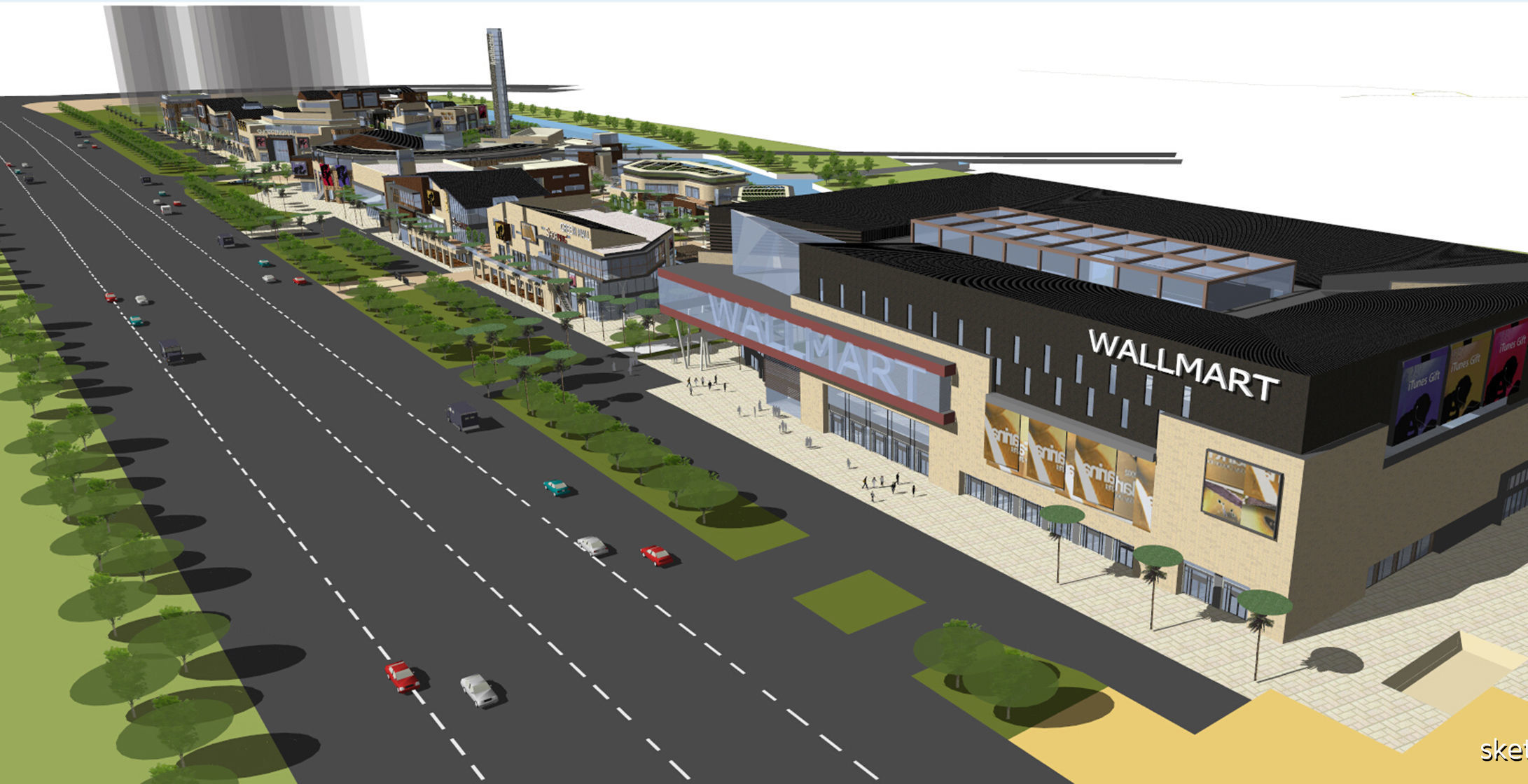 3D model big shopping mall VR / AR / low-poly | CGTrader