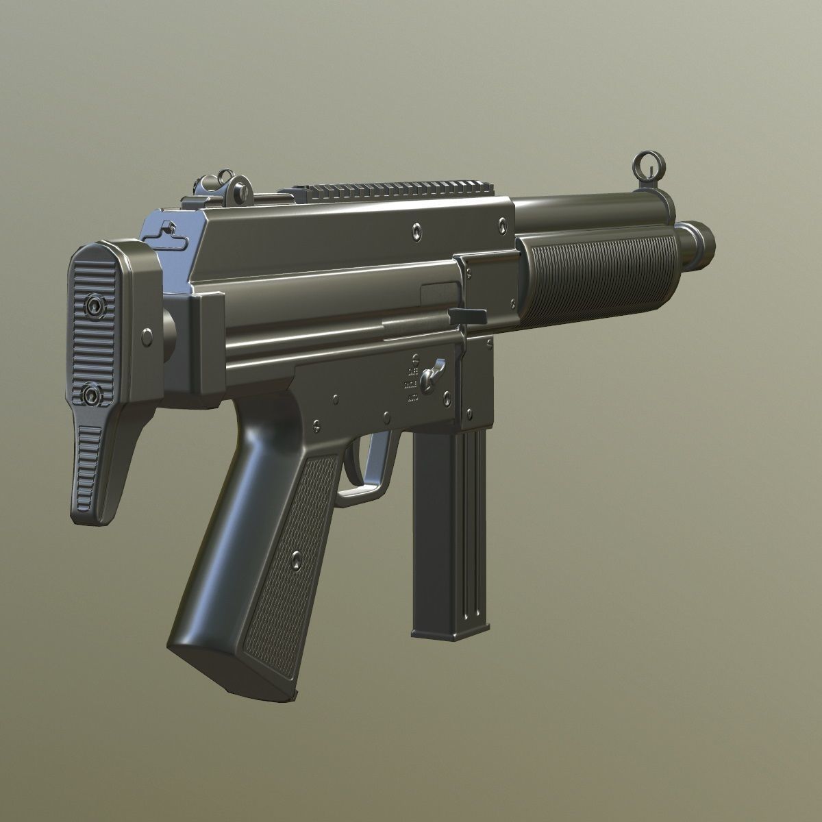 3D model Submachine Gun PBR VR / AR / low-poly | CGTrader