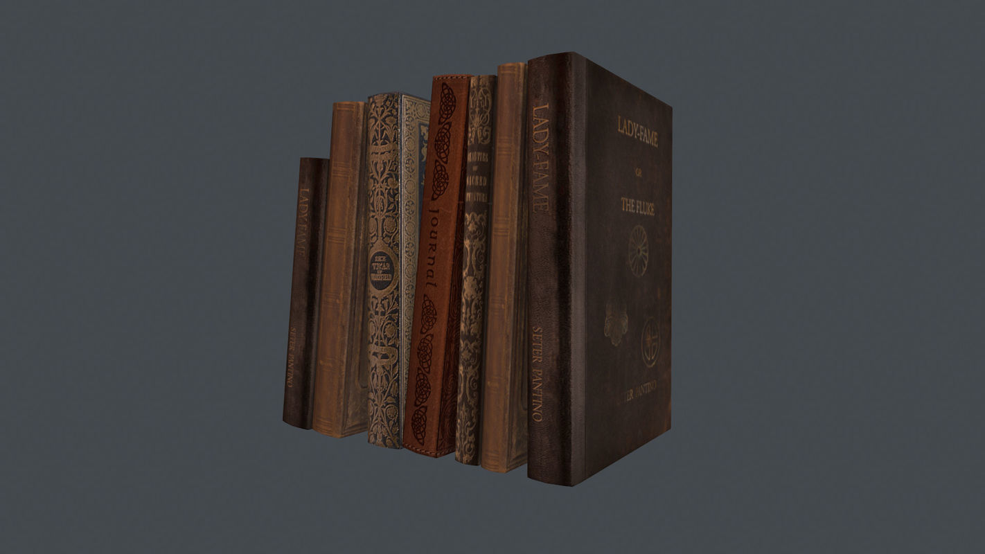 3D model Book set books from library of person VR / AR / low-poly ...