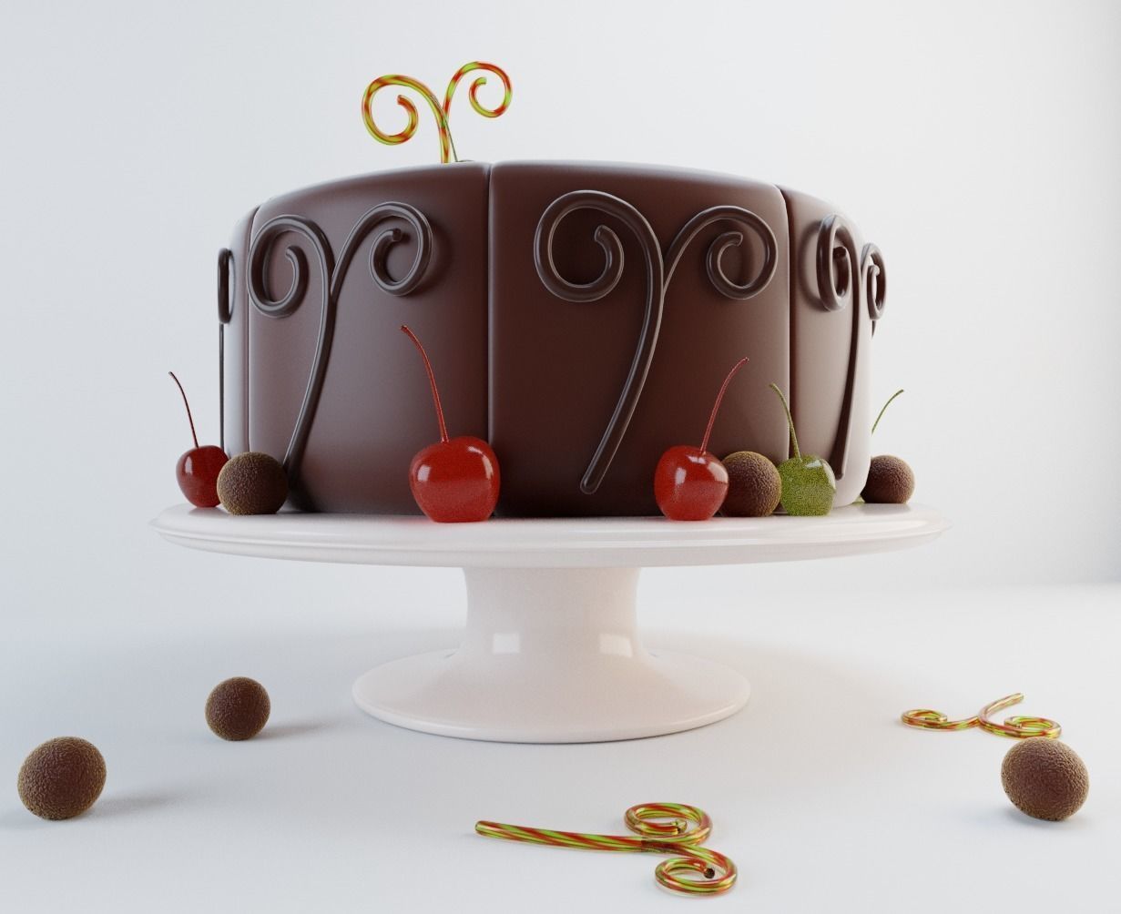 Chocolate cake 3D model | CGTrader
