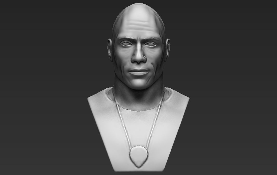 Dwayne Rock Johnson bust ready for full color 3D printing 3D model 3D ...