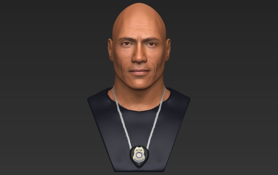 Dwayne Rock Johnson bust ready for full color 3D printing 3D model 3D ...