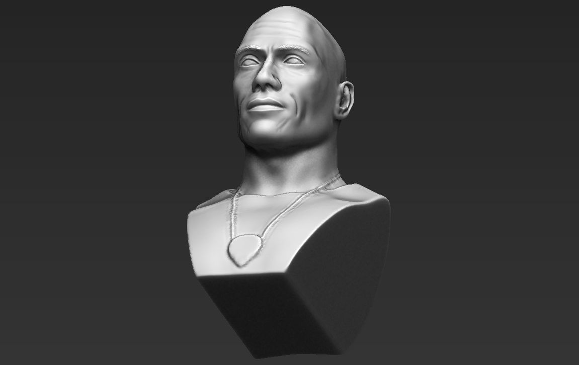 Dwayne Rock Johnson bust 3D printing ready stl obj formats 3D model 3D ...