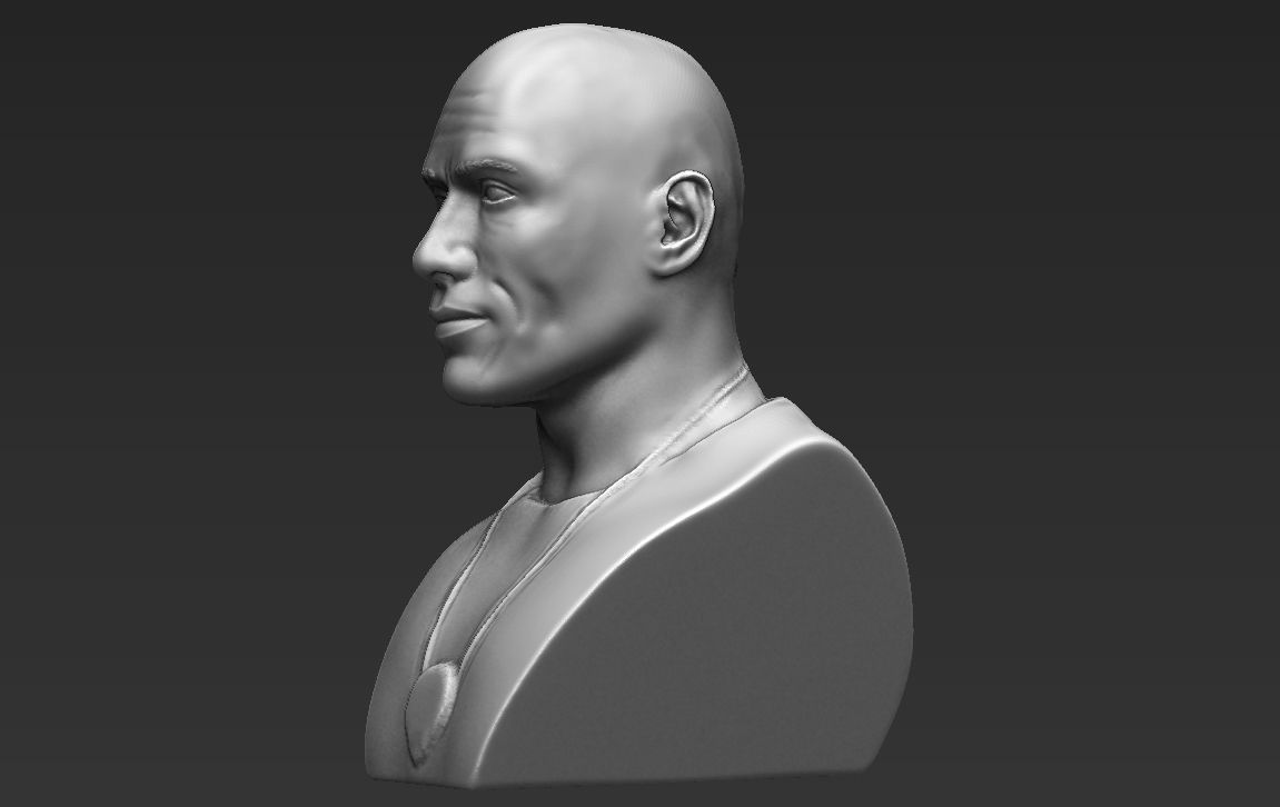 Dwayne Rock Johnson bust 3D printing ready stl obj formats 3D model 3D ...