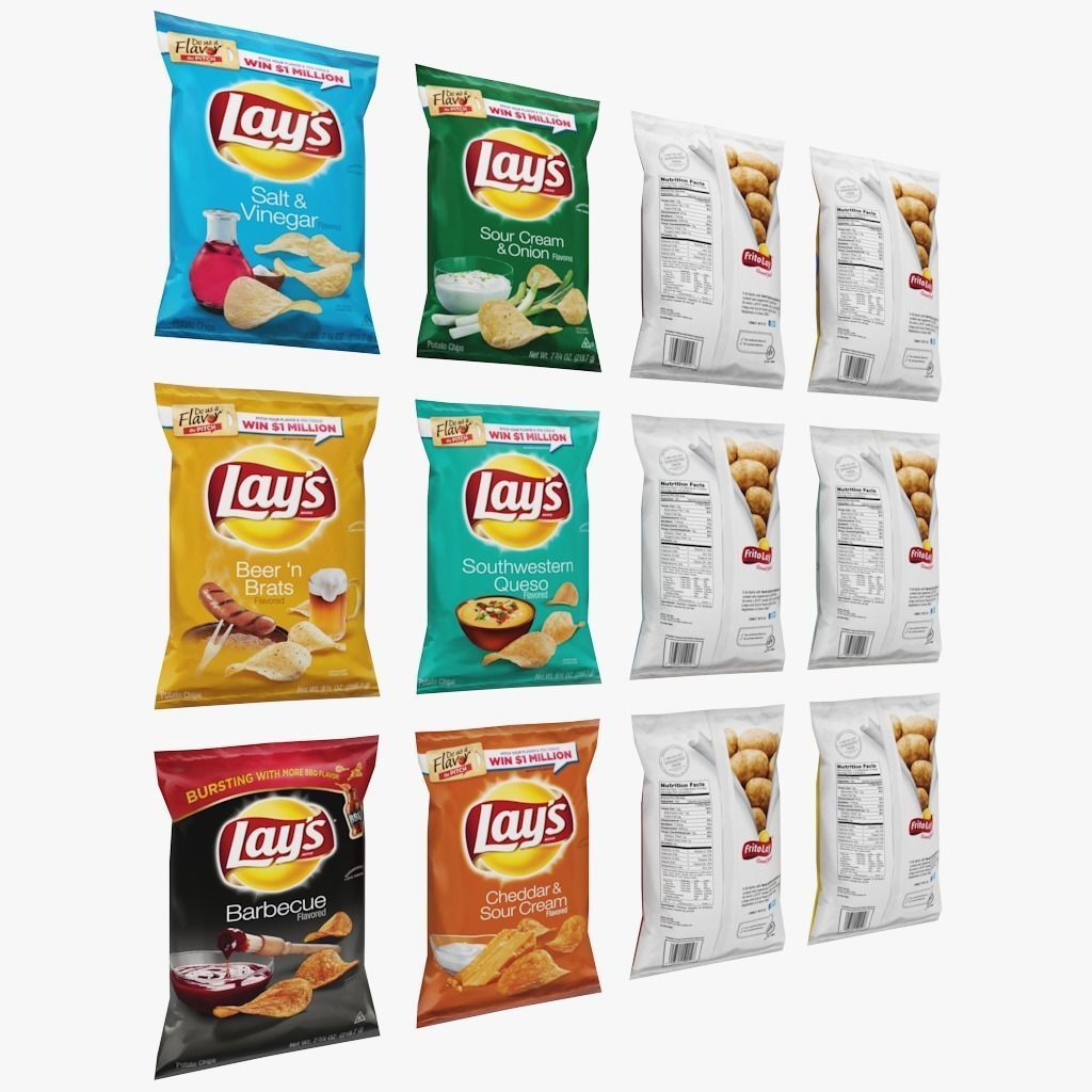 3D model Lays Chips Low Poly VR / AR / low-poly | CGTrader