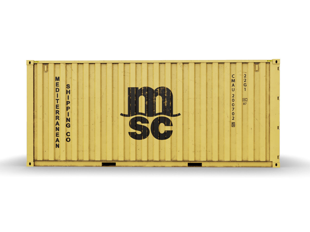 20 feet MSC standard shipping container 3D model | CGTrader
