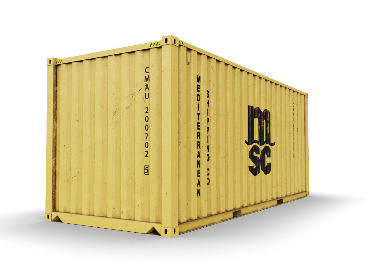 20 feet MSC standard shipping container 3D model | CGTrader