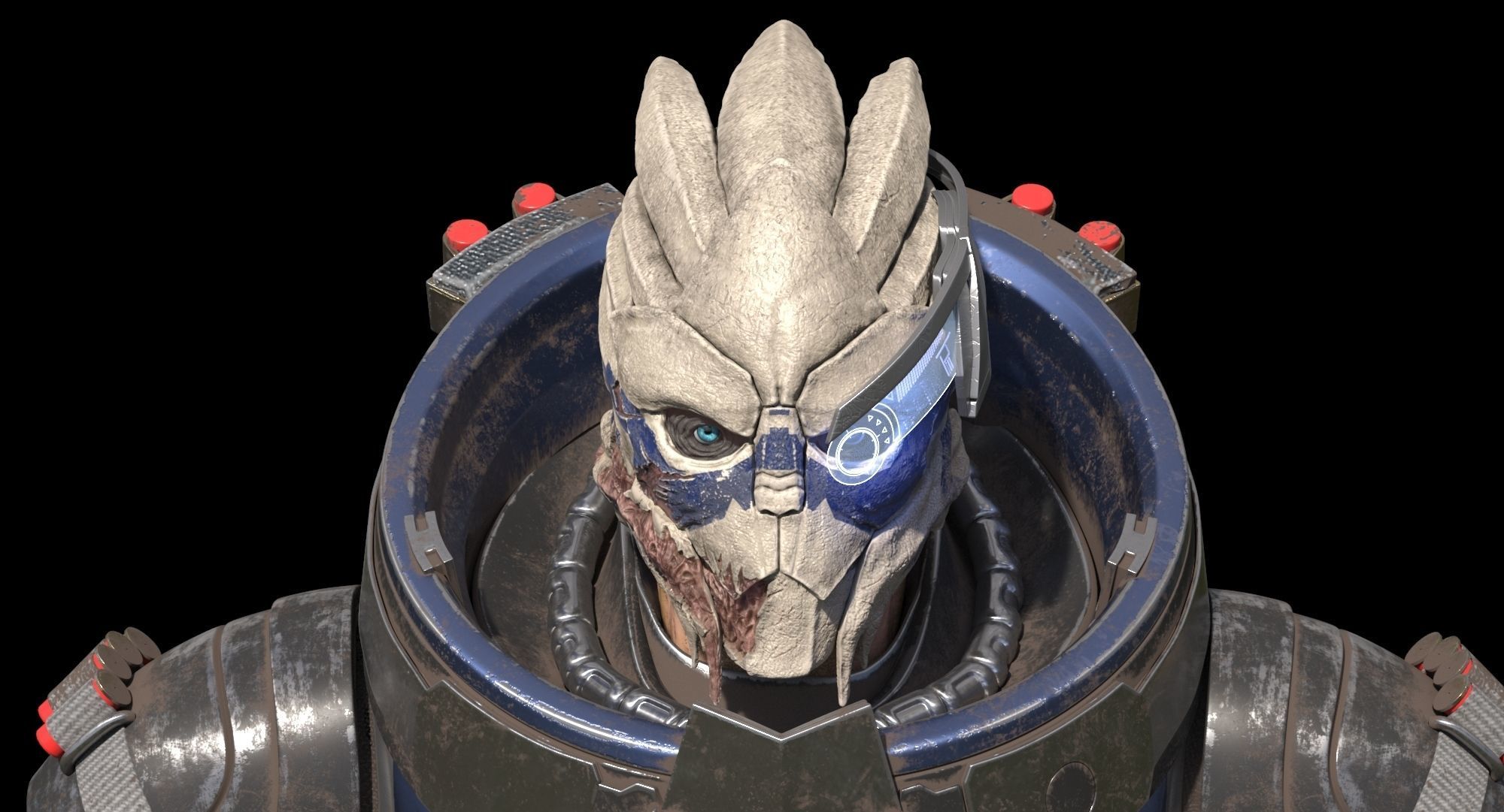 MASS EFFECT - Garrus Vakarian with Black Widow Rifle 3D model rigged ...