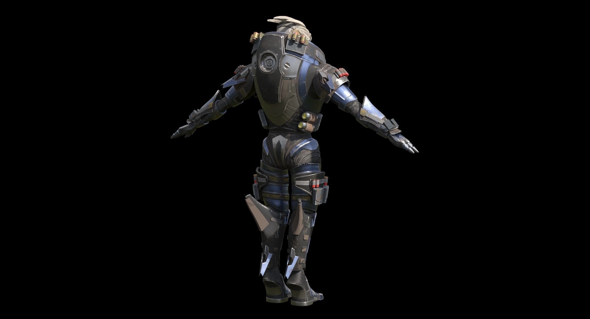 Mass Effect Garrus Vakarian With Black Widow Rifle 3d Model Rigged Cgtrader