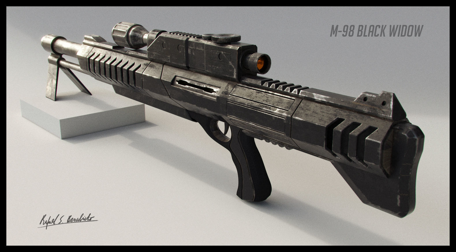 MASS EFFECT - Garrus Vakarian with Black Widow Rifle 3D model rigged ...
