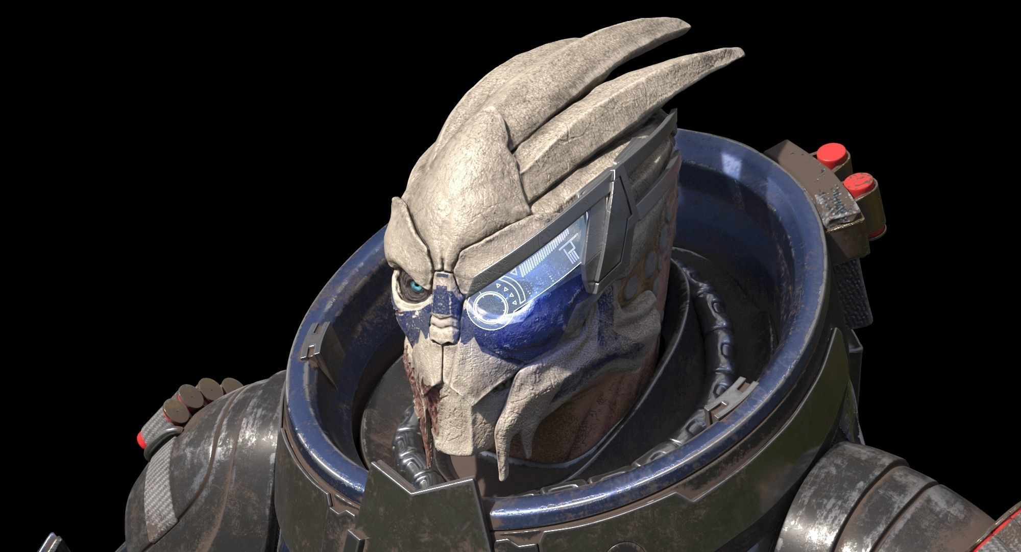 MASS EFFECT - Garrus Vakarian with Black Widow Rifle 3D model rigged ...
