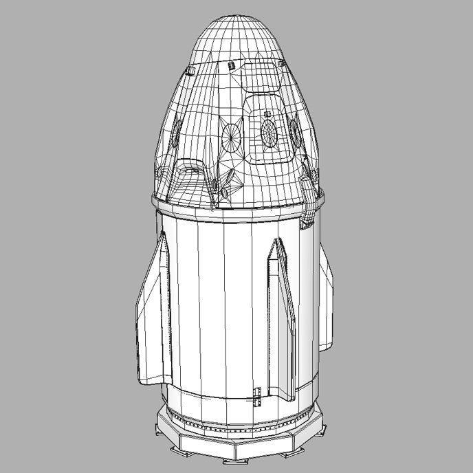 3D model SpaceX Dragon VR / AR / low-poly | CGTrader