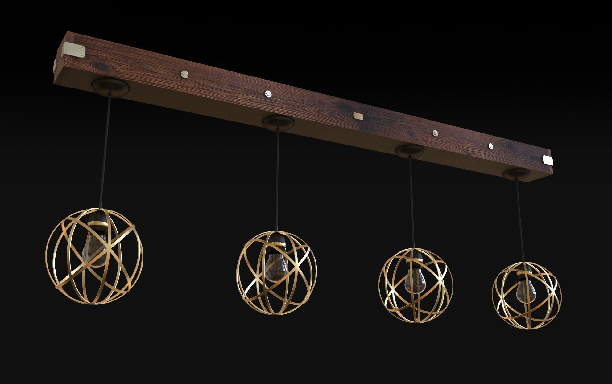 Gyroscope Lamp with lightbulb 3D model | CGTrader