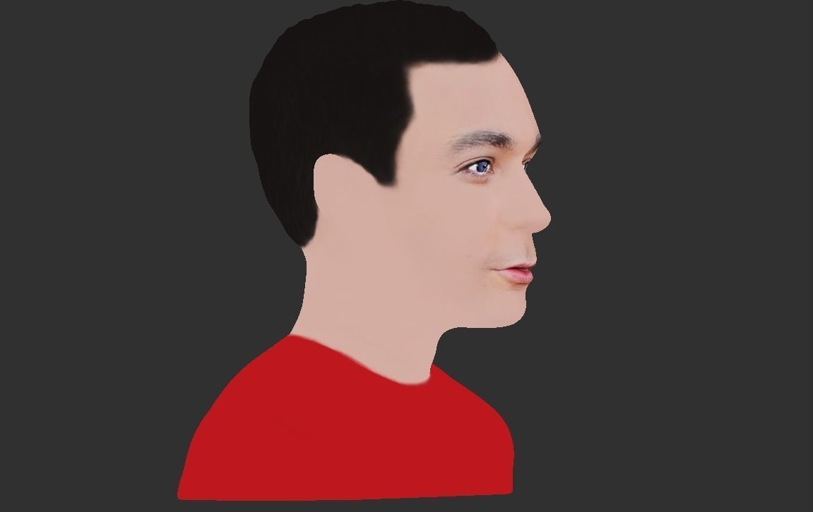 Sheldon Big Bang Theory bust ready for full color 3D printing 3D model ...
