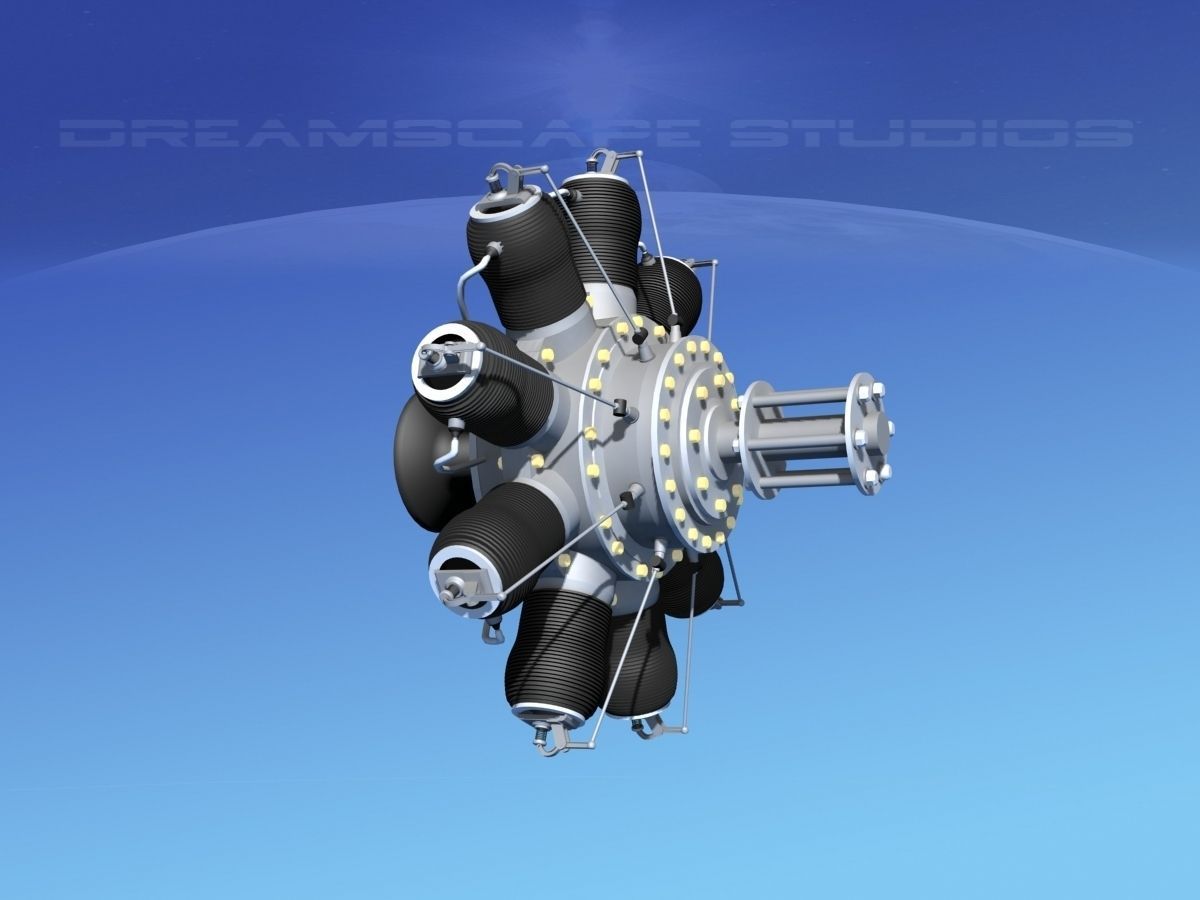 Rotary Aircraft Engine 3D model rigged | CGTrader